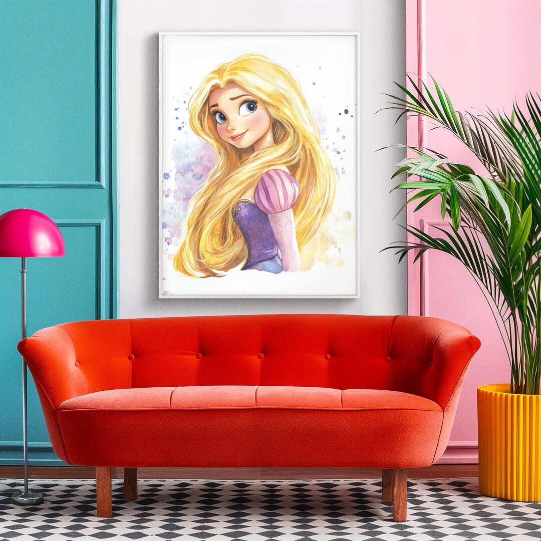 Rapunzel Digital Print,set 4 Poster Princess Wall Art,printable ...