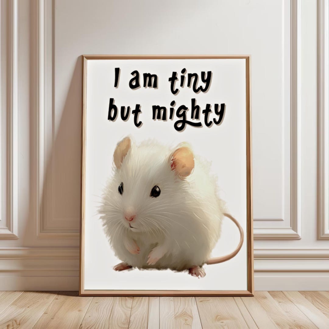 Tiny but Mighty Hamster Print, Nursery Wall Art, Nursery Animal Prints ...