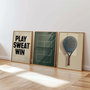 Padel Court Vintage Poster,padel Wall Art Print,set of 3, Pickleball ...