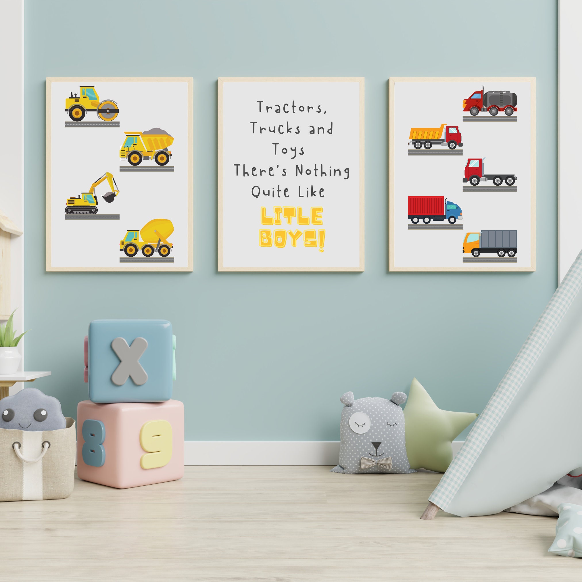 Construction Wall Art Truck Wall Art Nursery Truck Prints Construction ...