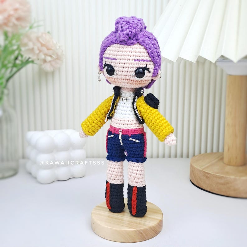 Rumi Kpop Demon Hunters Amigurumi Plush, Handmade Crochet Doll - Etsy UK