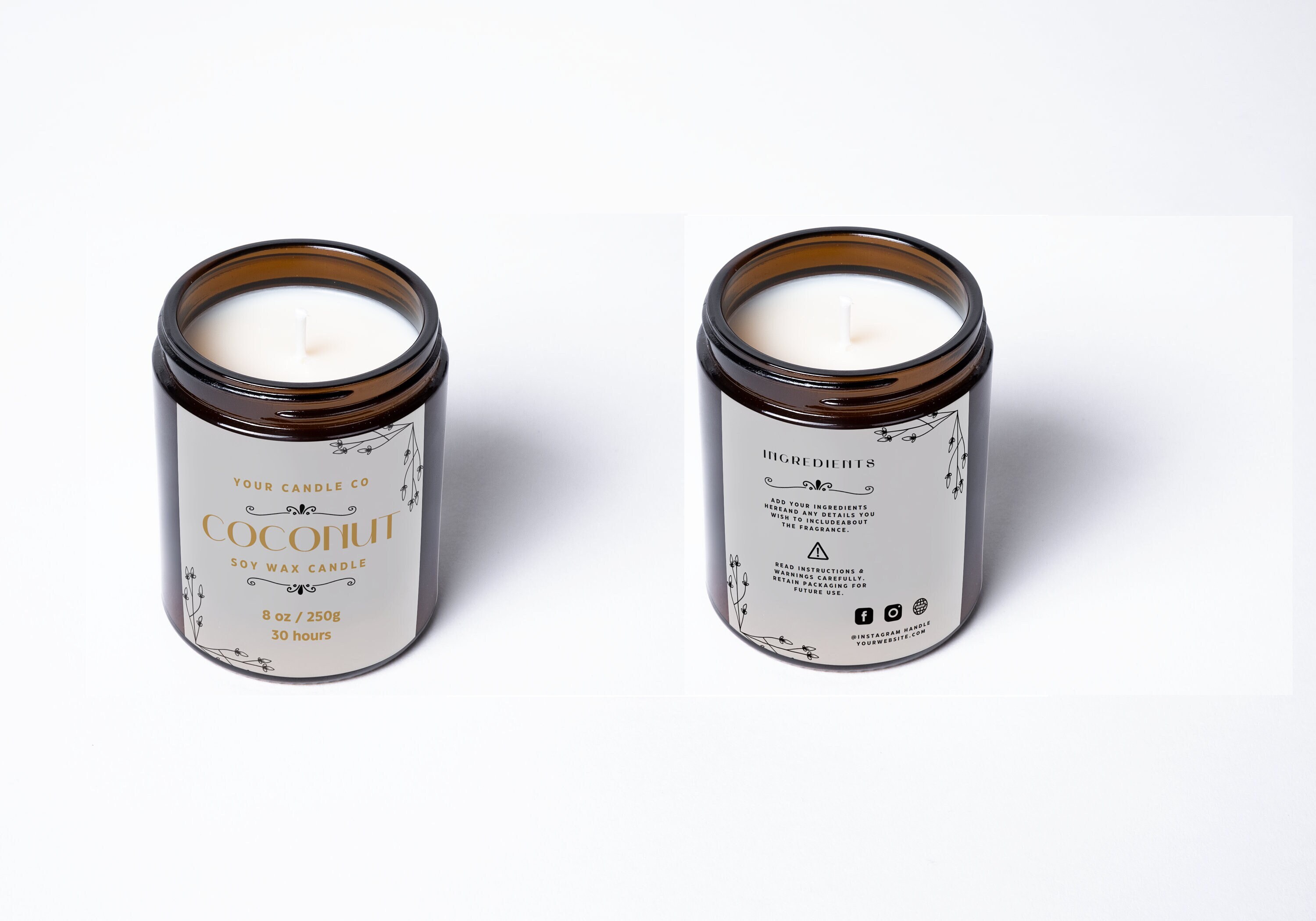 Printable Candle Labels Template, Modern Candle Label Design, Custom ...