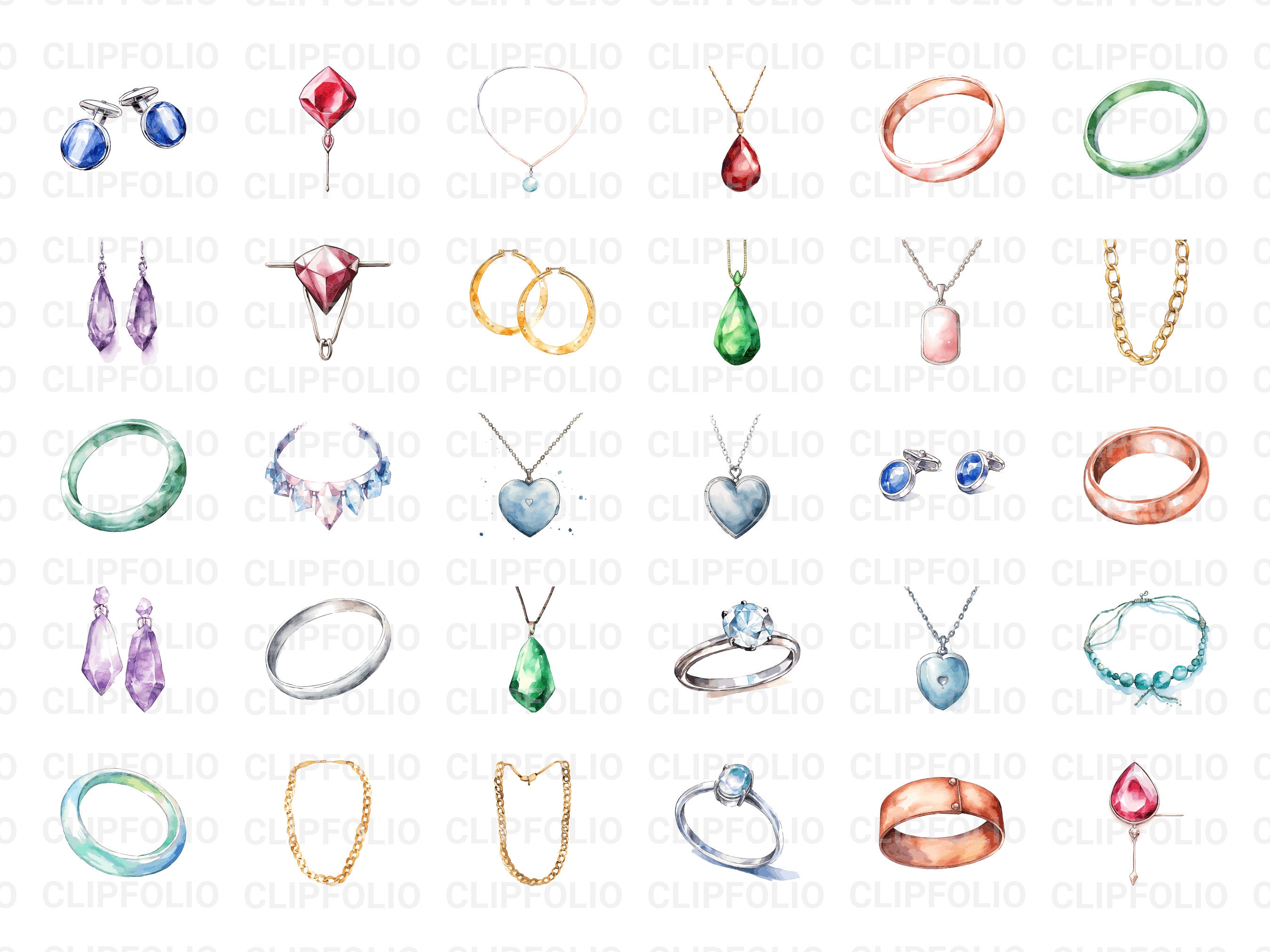 Jewelry Clipart Bundle: 75 Exquisite Designs (SVG & PNG) - Etsy