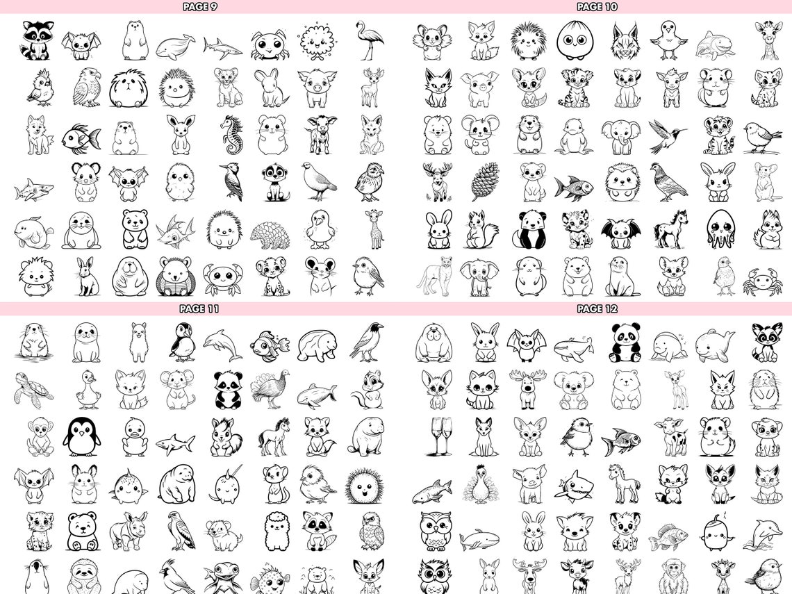 Adorable Baby Animals SVG & PNG Pack 581 Designs Nursery - Etsy