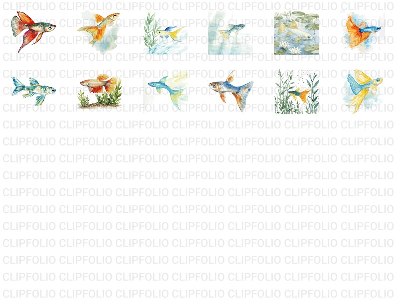 Guppy Clipart Bundle: 102 Aquarium Fish Art (SVG & PNG) - Etsy