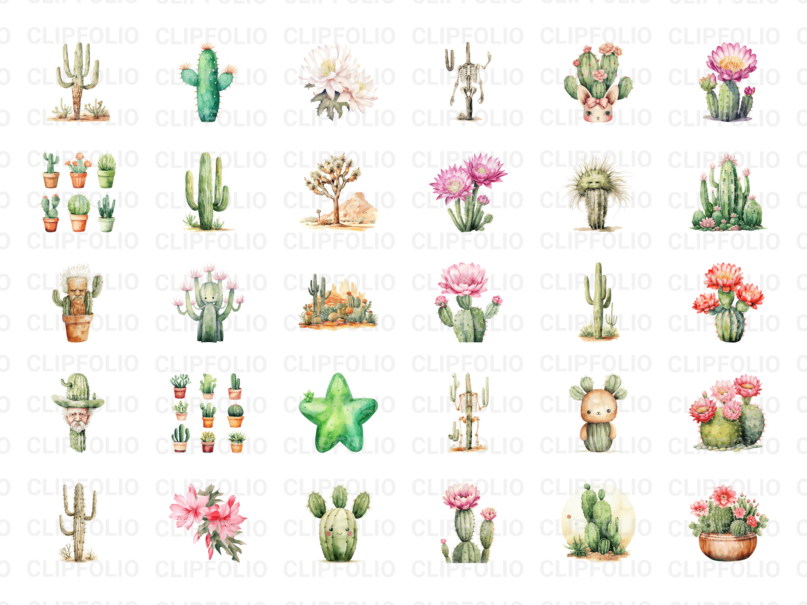 Cactus Clipart Bundle: 80 Vibrant Designs (SVG & PNG) - Etsy