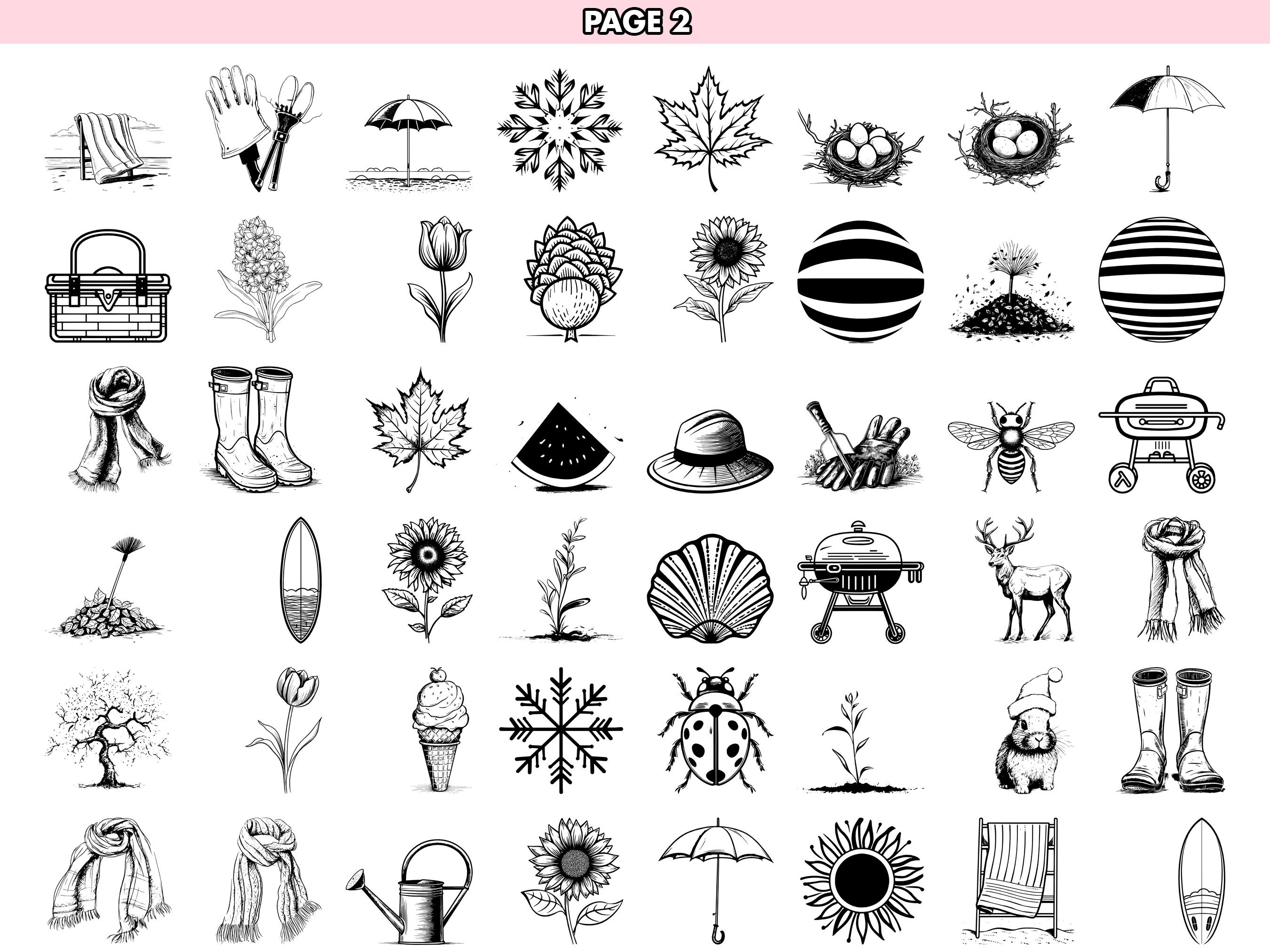 Seasons SVG Bundle - 136 Designs | SVG and PNG | High Resolution | Cute ...
