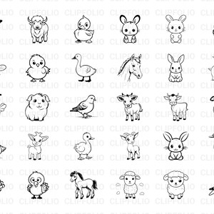 Farm Animals Clipart Bundle - 58 Designs | SVG & PNG | High Resolution ...