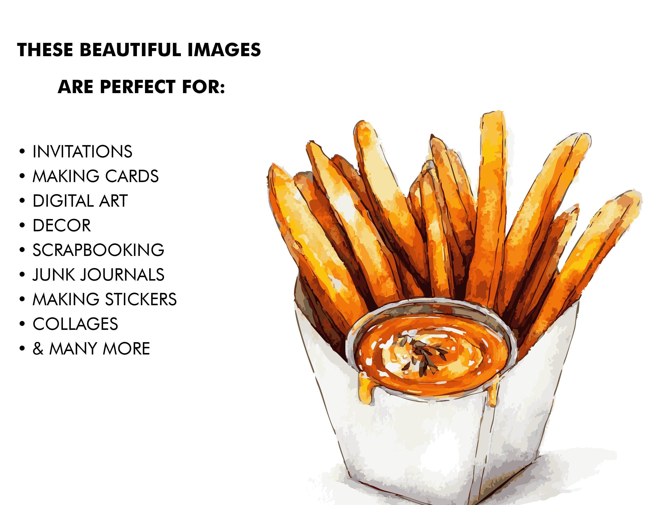 Fries Clipart Bundle, 35 Designs, SVG and PNG, Food and Snack Art ...