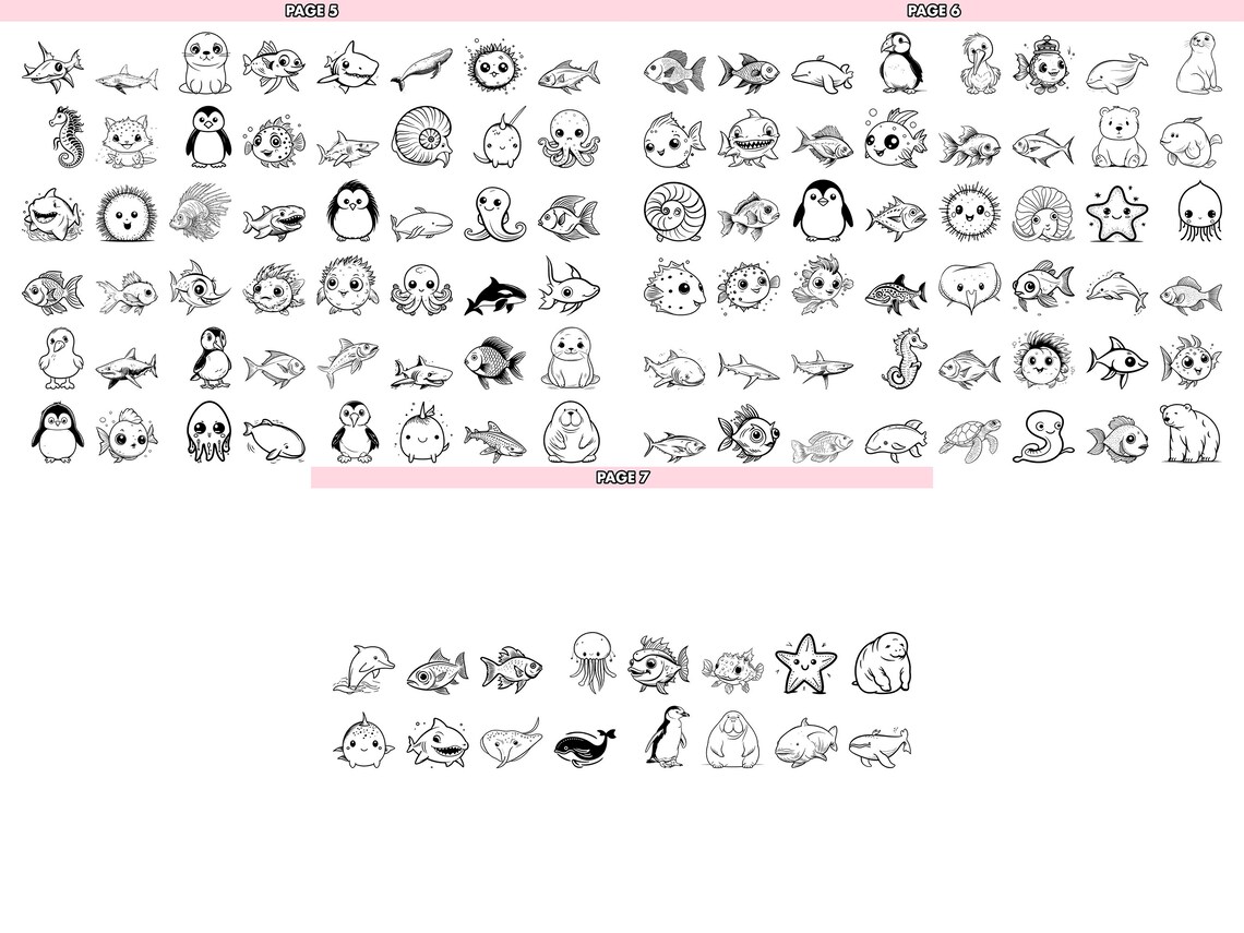 Sea World SVG Bundle 272 Designs SVG and PNG High Resolution Cute ...