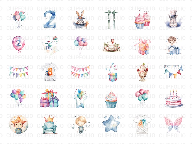 Birthday Clipart Bundle: 100 Fun Designs (SVG & PNG) - Etsy