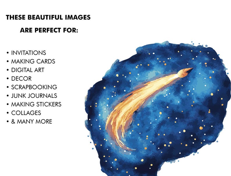 Comet Clipart Bundle, 104 Designs, SVG and PNG, Space and Sci Fi Art ...