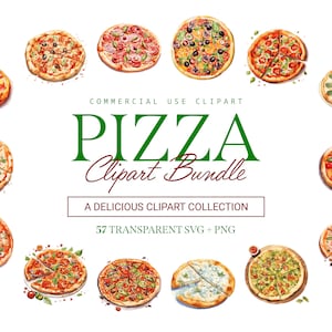Pizza Clipart Bundle - 57 Designs | SVG & PNG | High Resolution ...