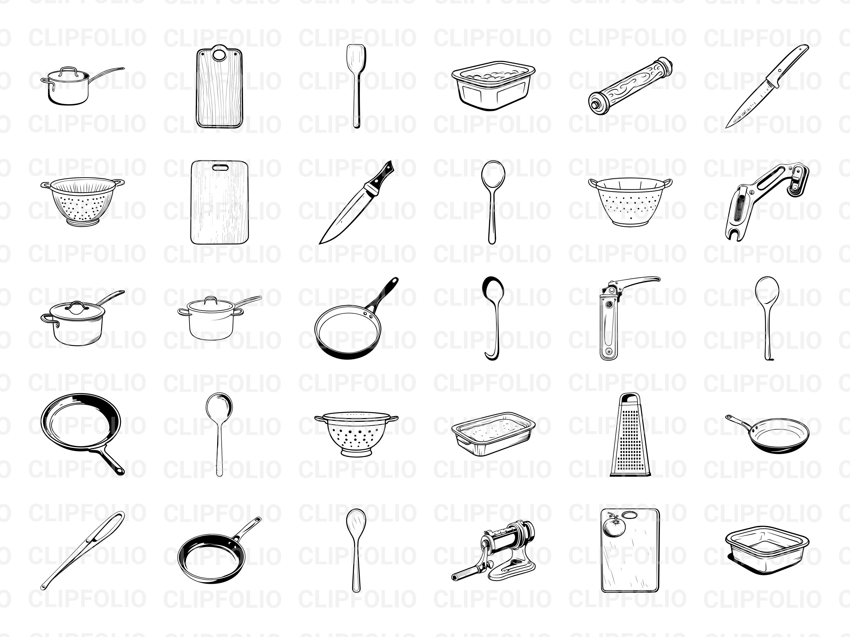 Kitchen Clipart Bundle - 68 Designs | SVG & PNG | High Resolution ...