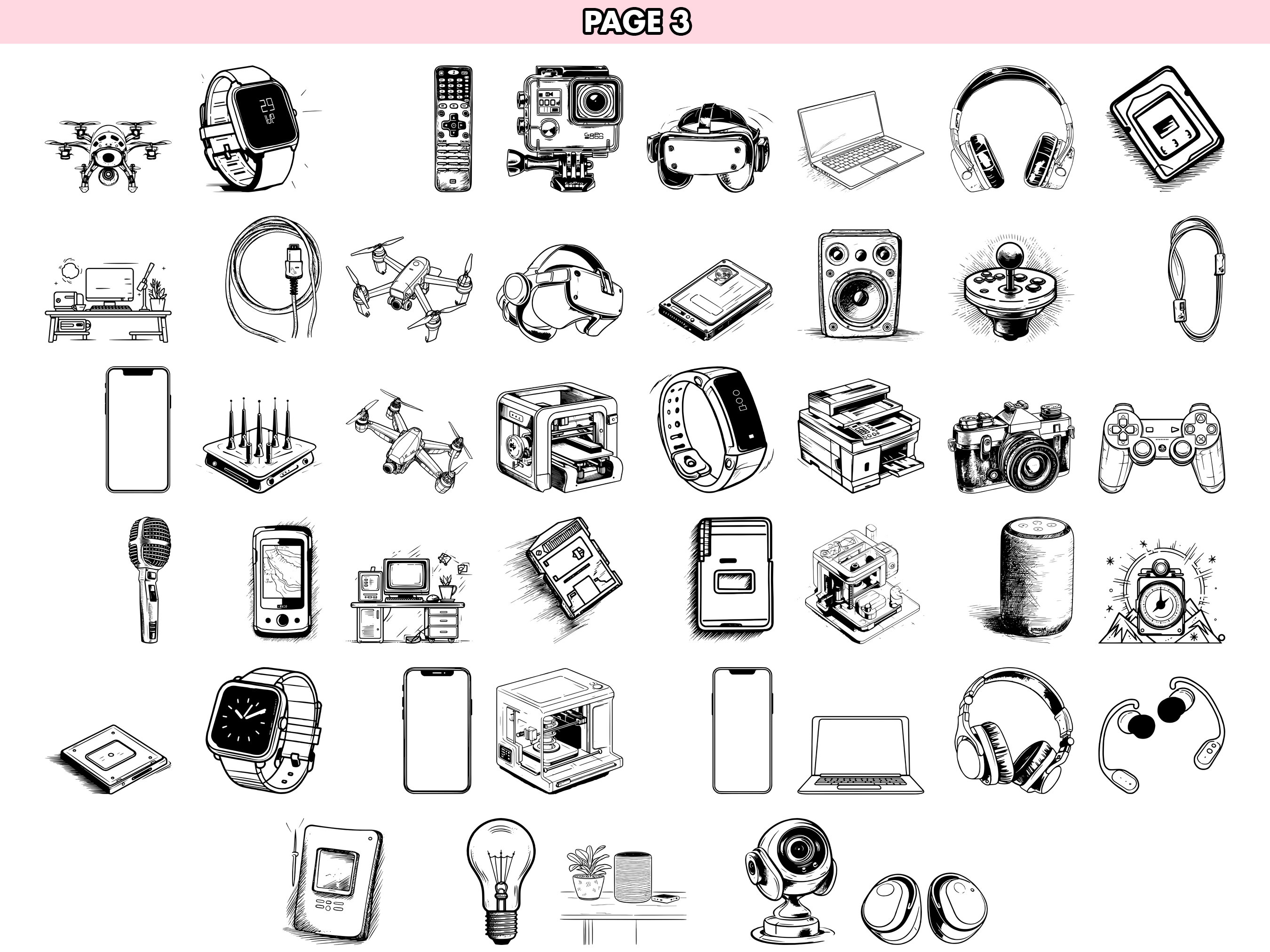 Technology SVG Bundle 141 Designs SVG and PNG High Resolution Modern ...