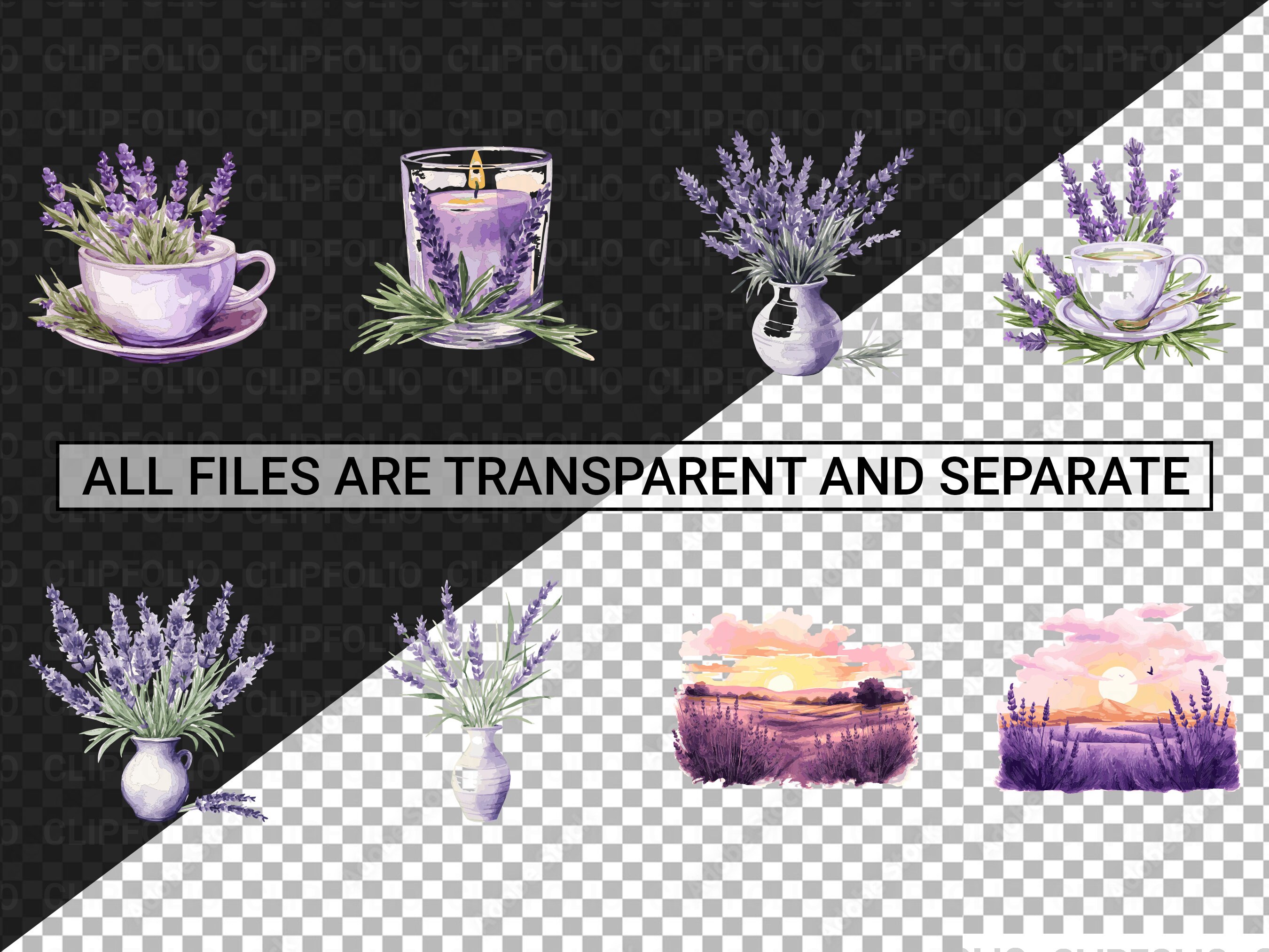 Lavendel Clipart Bundle: 80 ruhige Blumendesigns (SVG & PNG) - Etsy.de