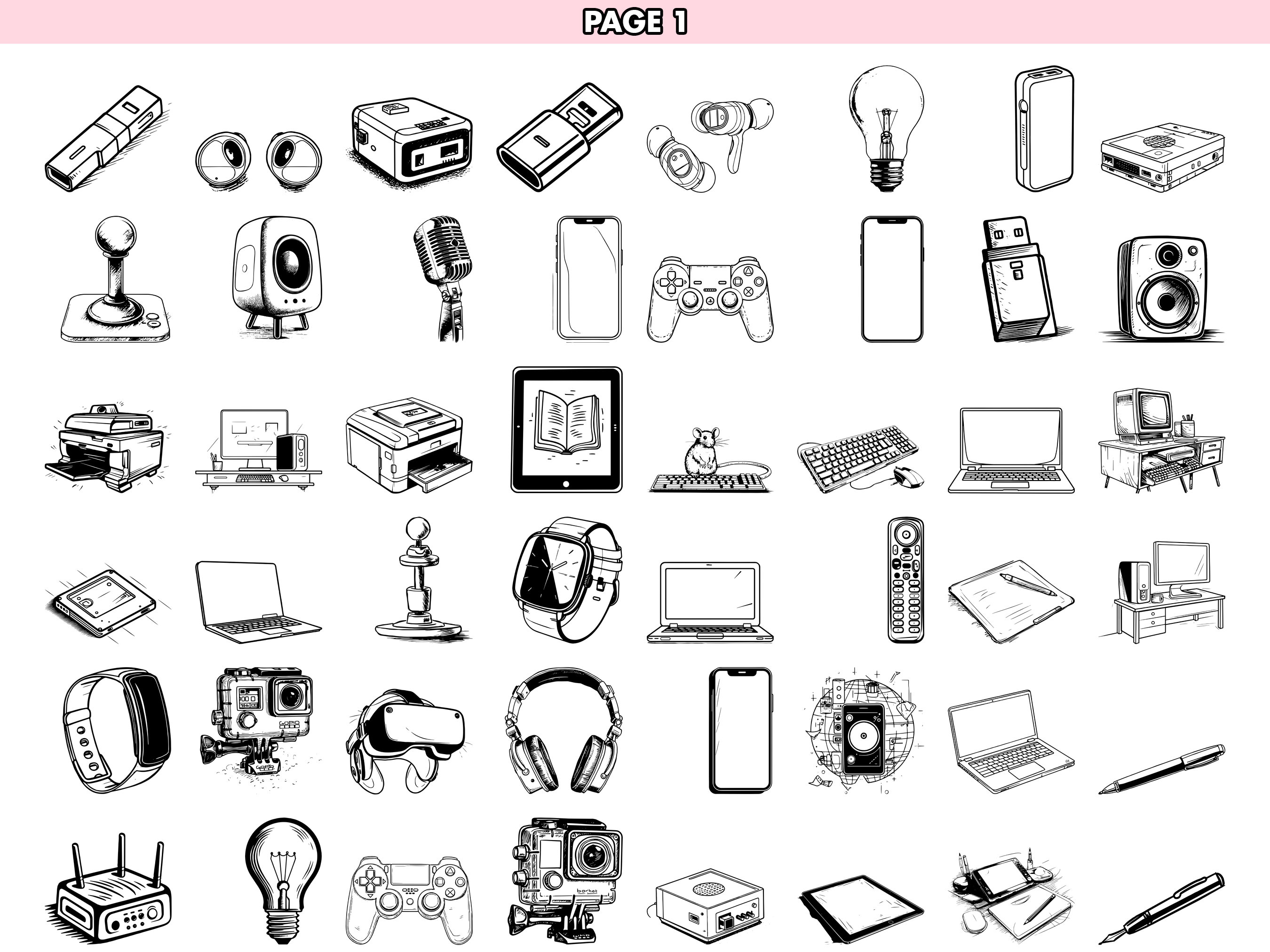 Technology SVG Bundle 141 Designs SVG and PNG High Resolution Modern ...