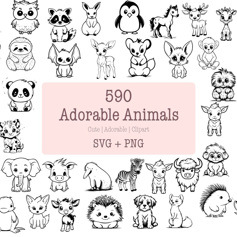 Animals and Flowers Svg - Etsy