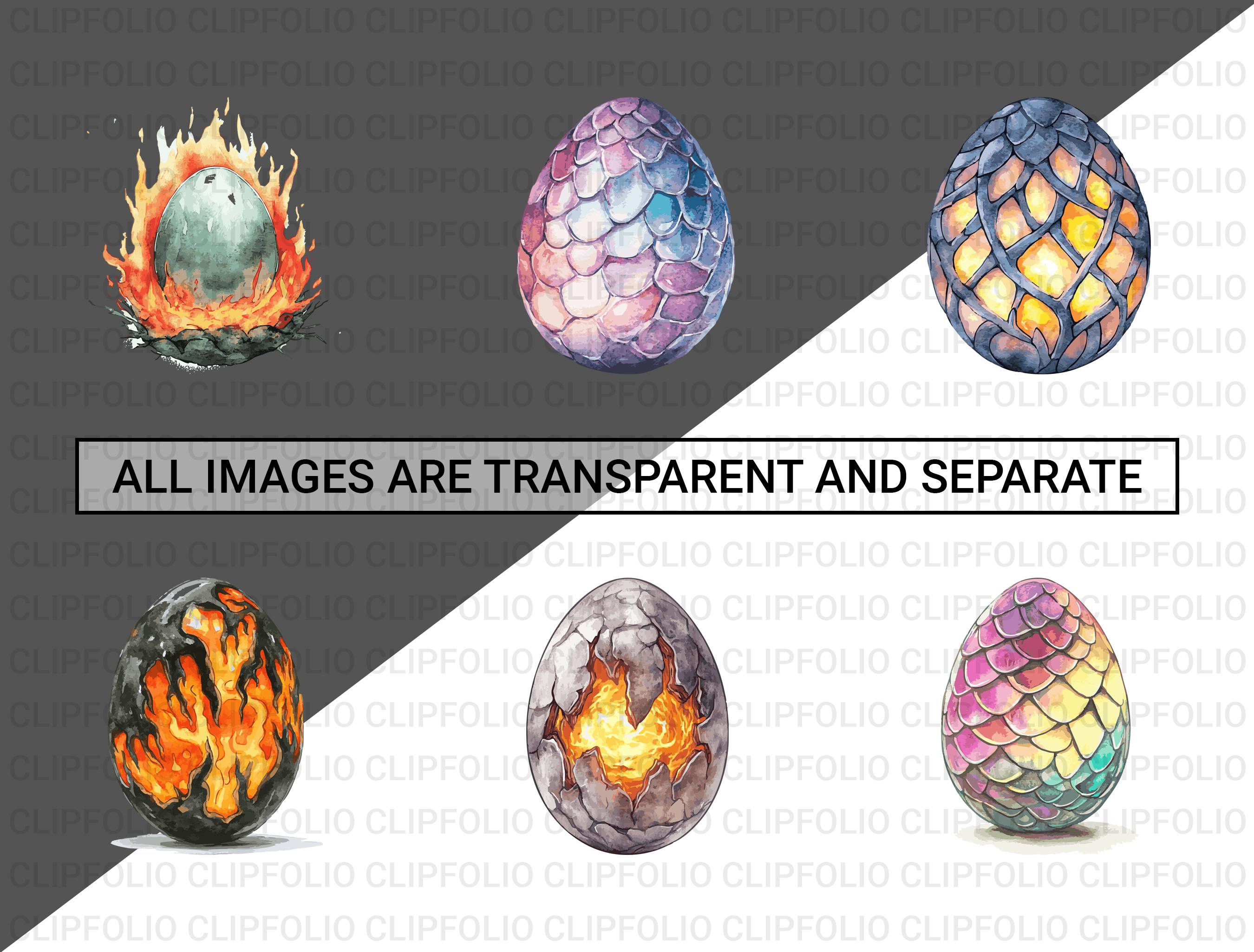 Dragon Egg Clipart Bundle, 60 Designs, SVG and PNG, Fantasy and ...