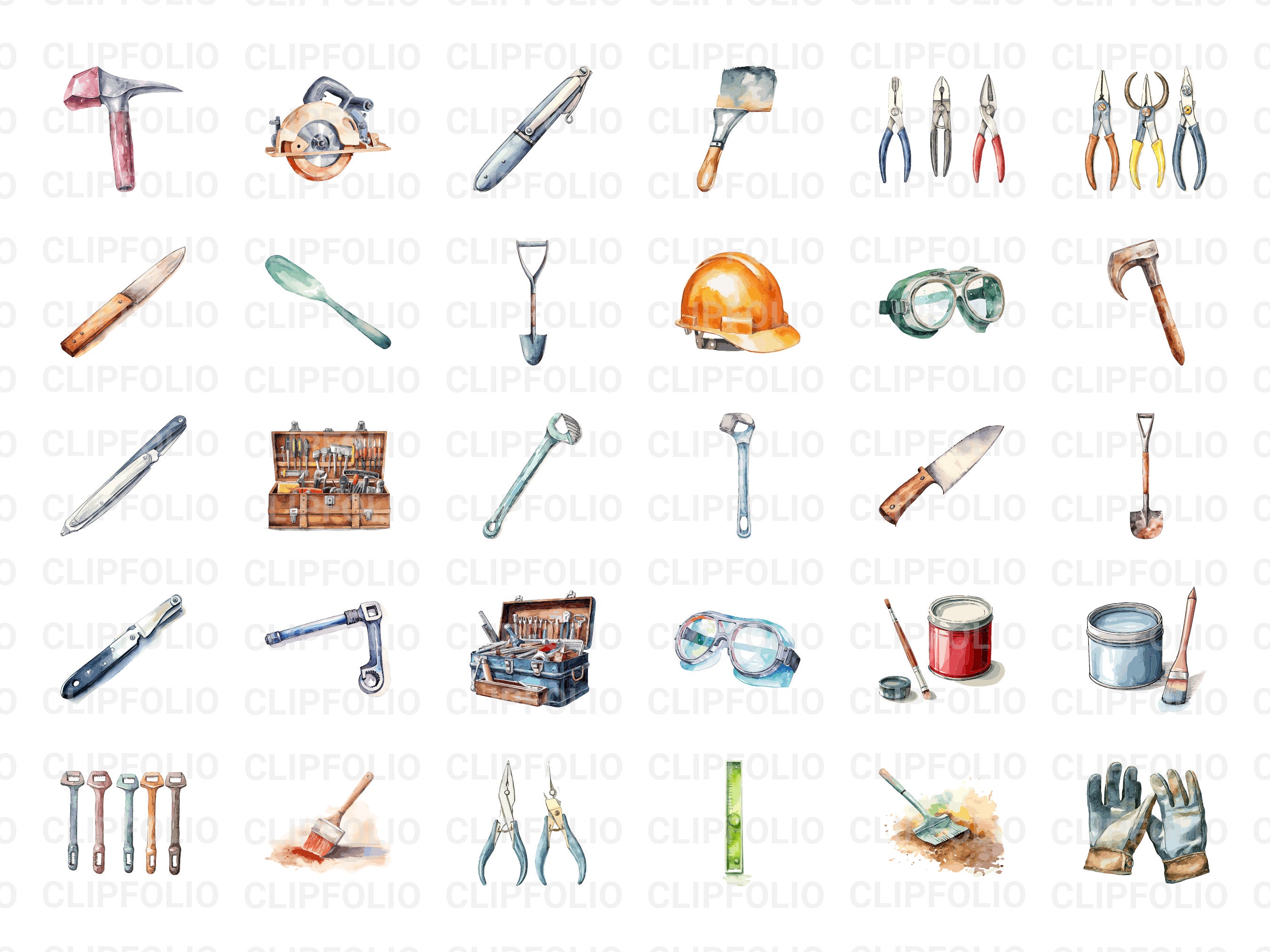 Construction Tools Clipart Bundle - 80 Designs | SVG & PNG | High ...