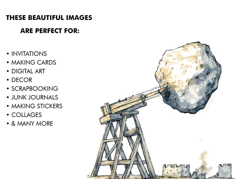 Catapult Clipart Bundle, 80 Designs, SVG and PNG, Medieval Siege Art ...