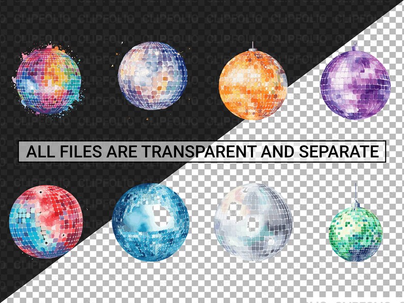 Disco Ball Clipart Bundle 50 Designs SVG & PNG High Resolution ...