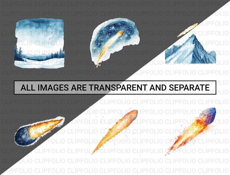 Comet Clipart Bundle, 104 Designs, SVG and PNG, Space and Sci Fi Art ...