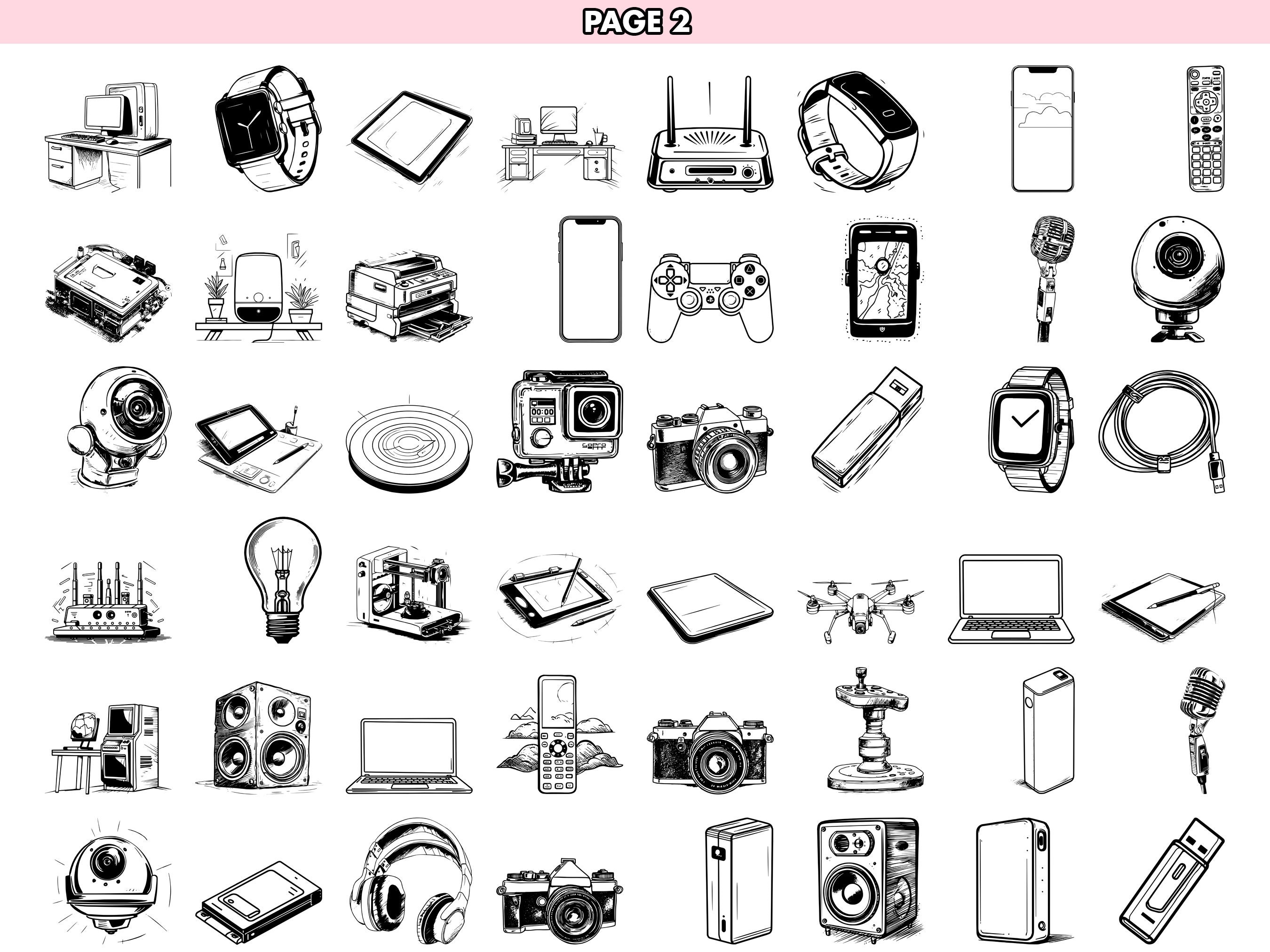 Technology SVG Bundle 141 Designs SVG and PNG High Resolution Modern ...