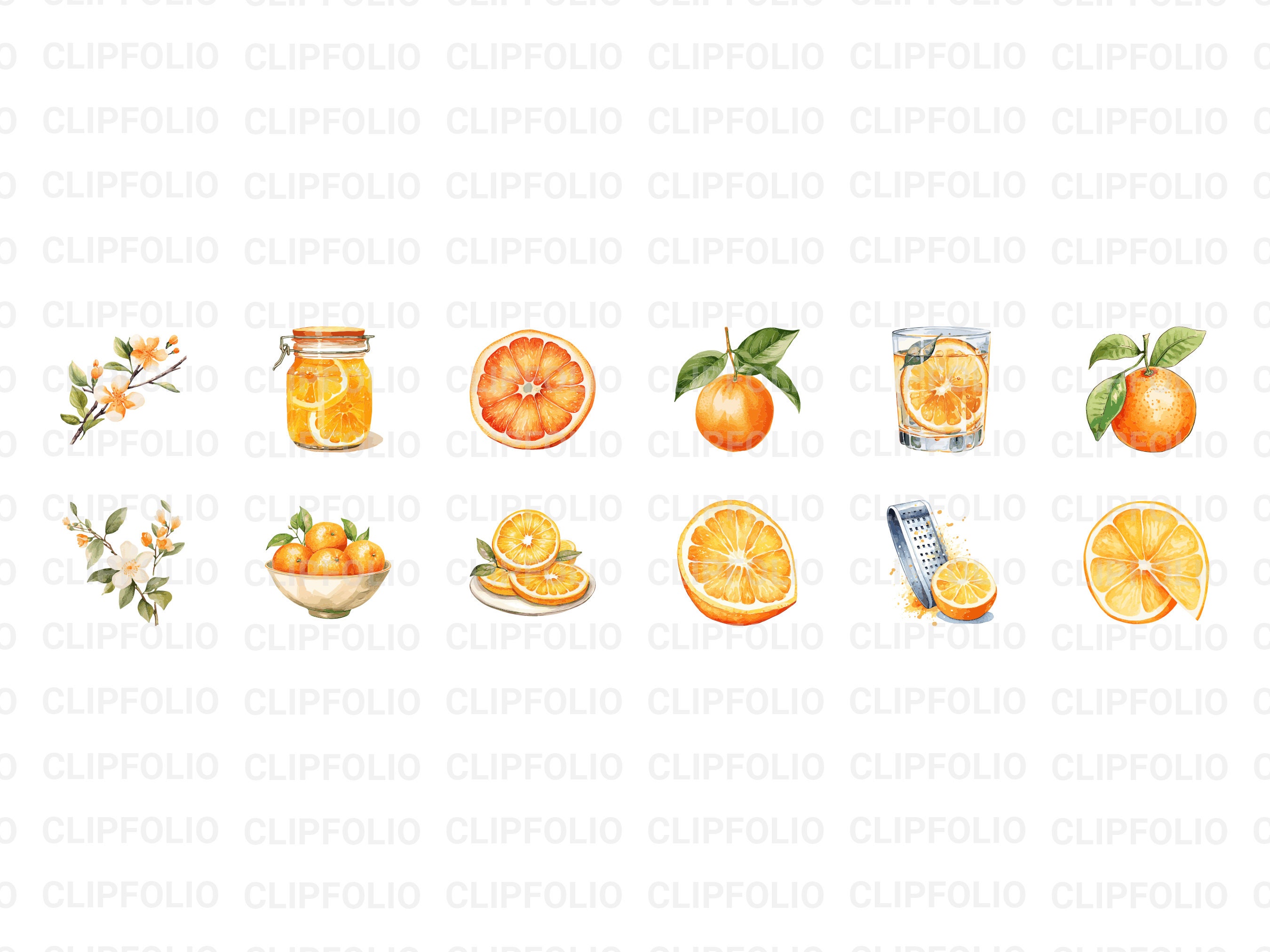 Orange Clipart Bundle 72 Designs SVG & PNG High Resolution Lively and ...