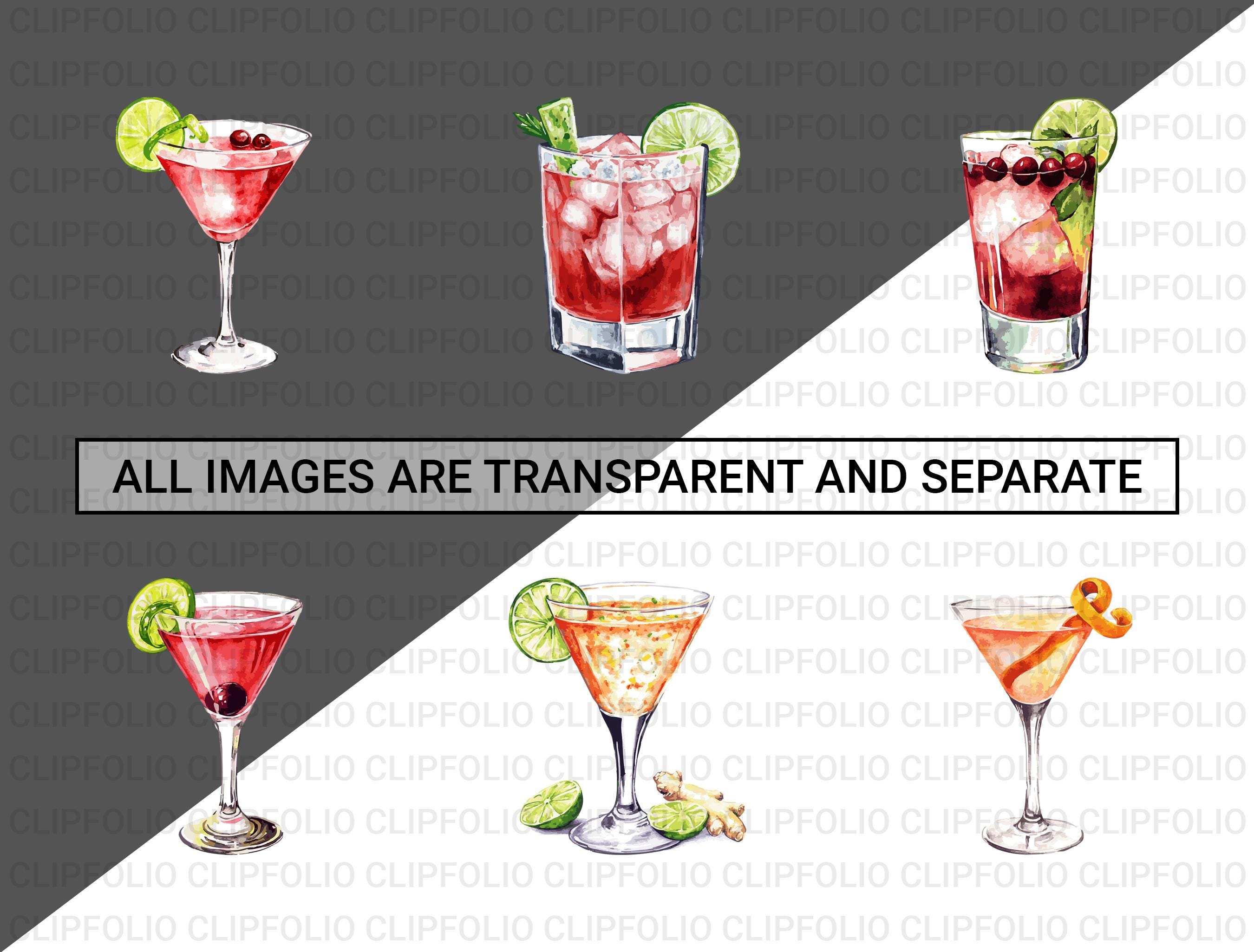 Cosmopolitan Clipart Bundle, 79 Designs, SVG and PNG, Cocktail and ...