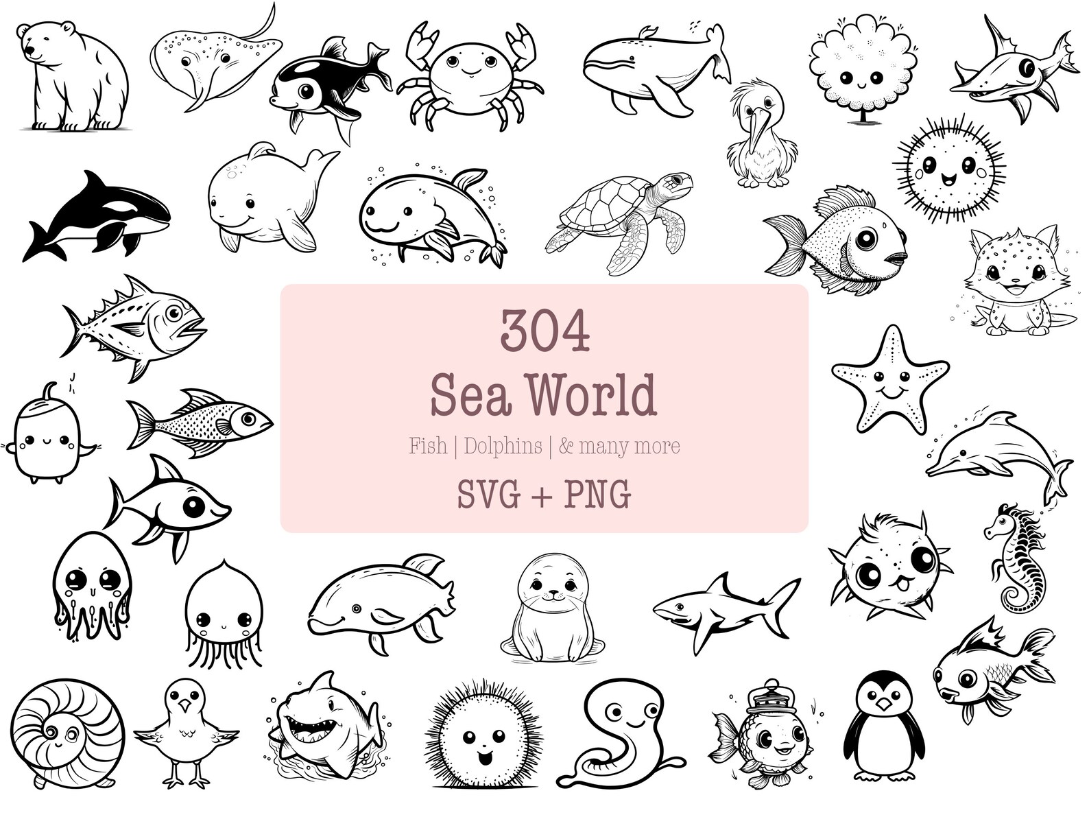 Sea World SVG Bundle - 272 Designs | SVG and PNG | High Resolution ...