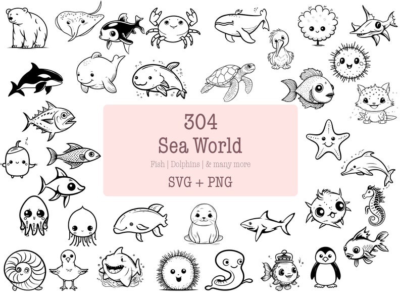 Sea World SVG Bundle - 272 Designs | SVG and PNG | High Resolution ...