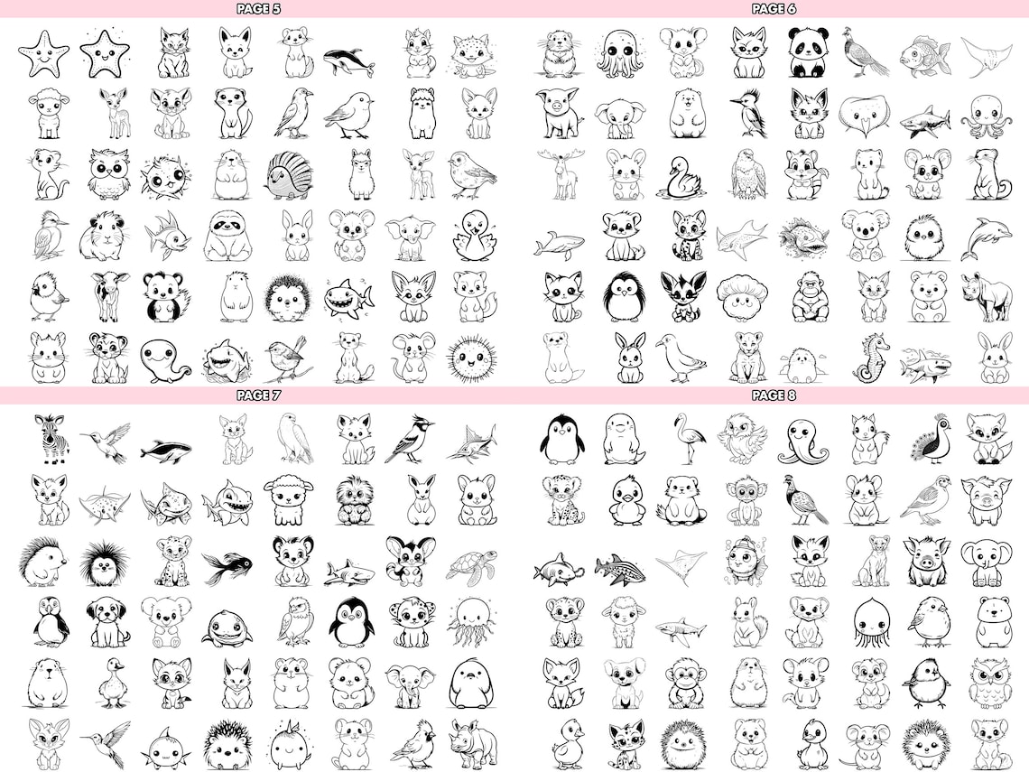 Adorable Baby Animals SVG & PNG Pack 581 Designs Nursery - Etsy