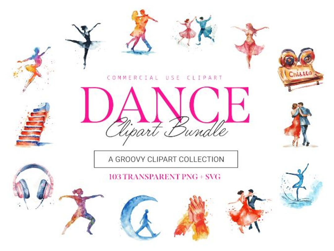 Dance Icon Clipart Bundle: 103 SVG & PNG Designs - Etsy UK