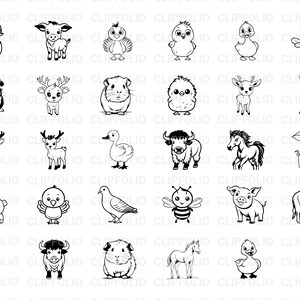 Farm Animals Clipart Bundle - 58 Designs | SVG & PNG | High Resolution ...