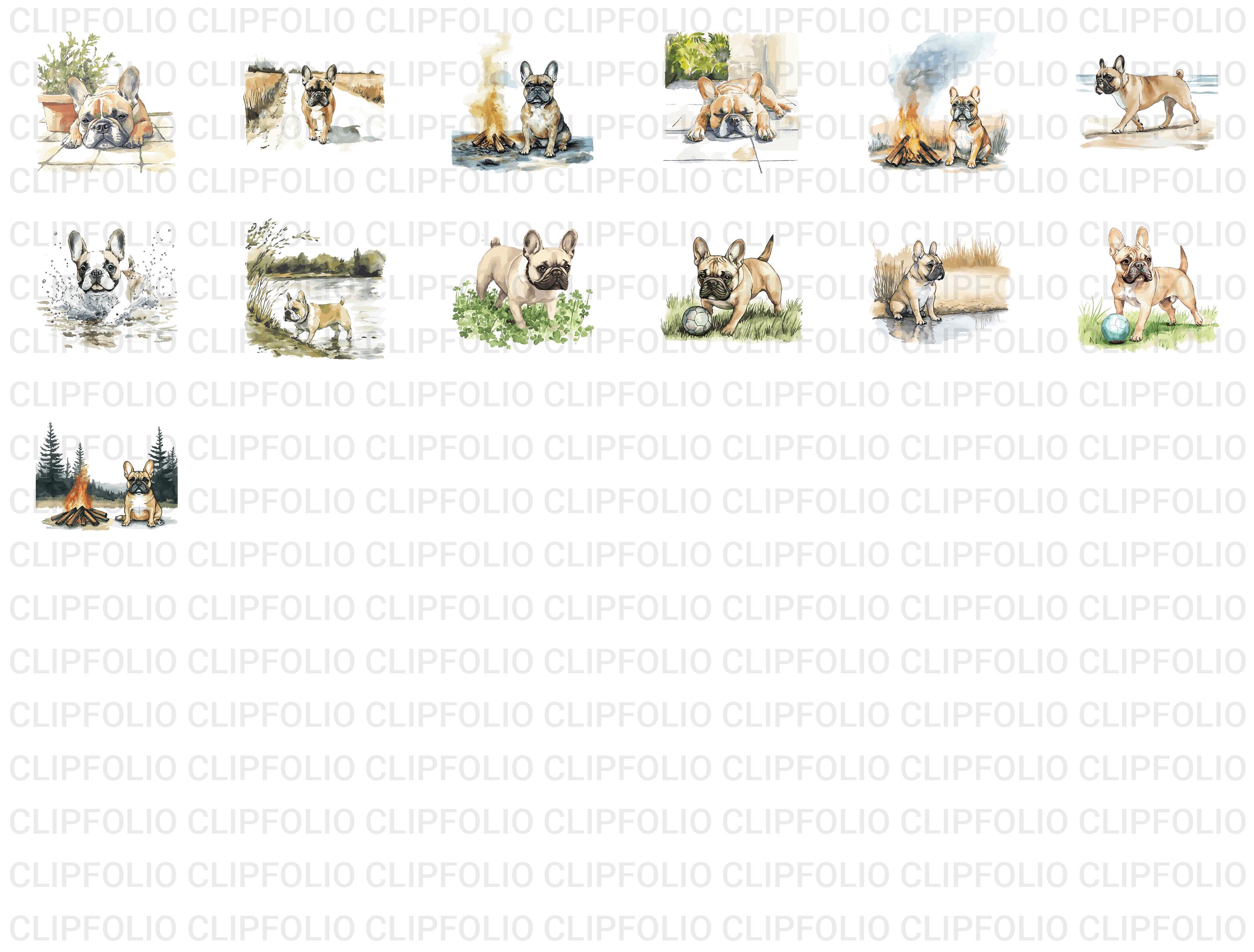 Bulldog Clipart Bundle, 73 Designs, SVG and PNG, Cute and Adorable Dog ...