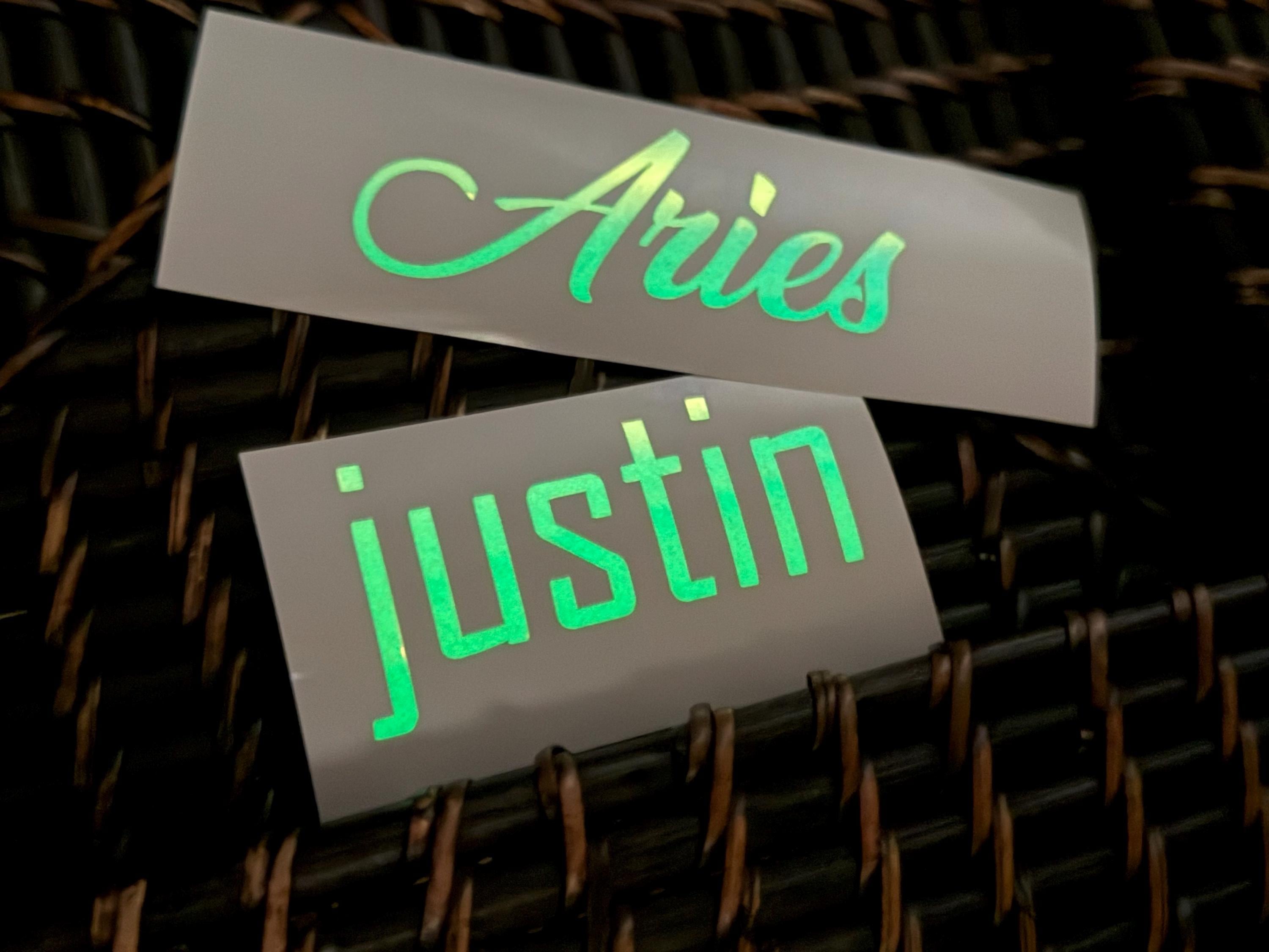 Glow in the Dark Custom Name Decal, Personalized Holographic Glowing ...
