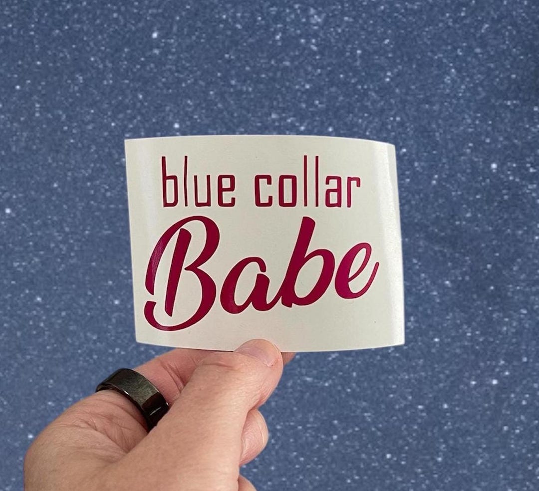 Blue Collar Babe Decal, Window Tumbler Bumper Sticker Laptop Vinyl ...