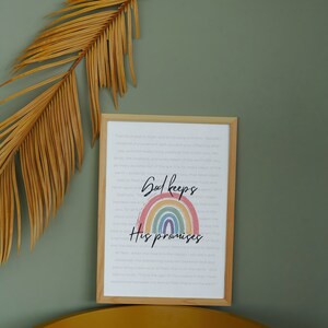 God Keeps His Promises | Rainbow Decor | Noahic Covenant | Bible Verse ...