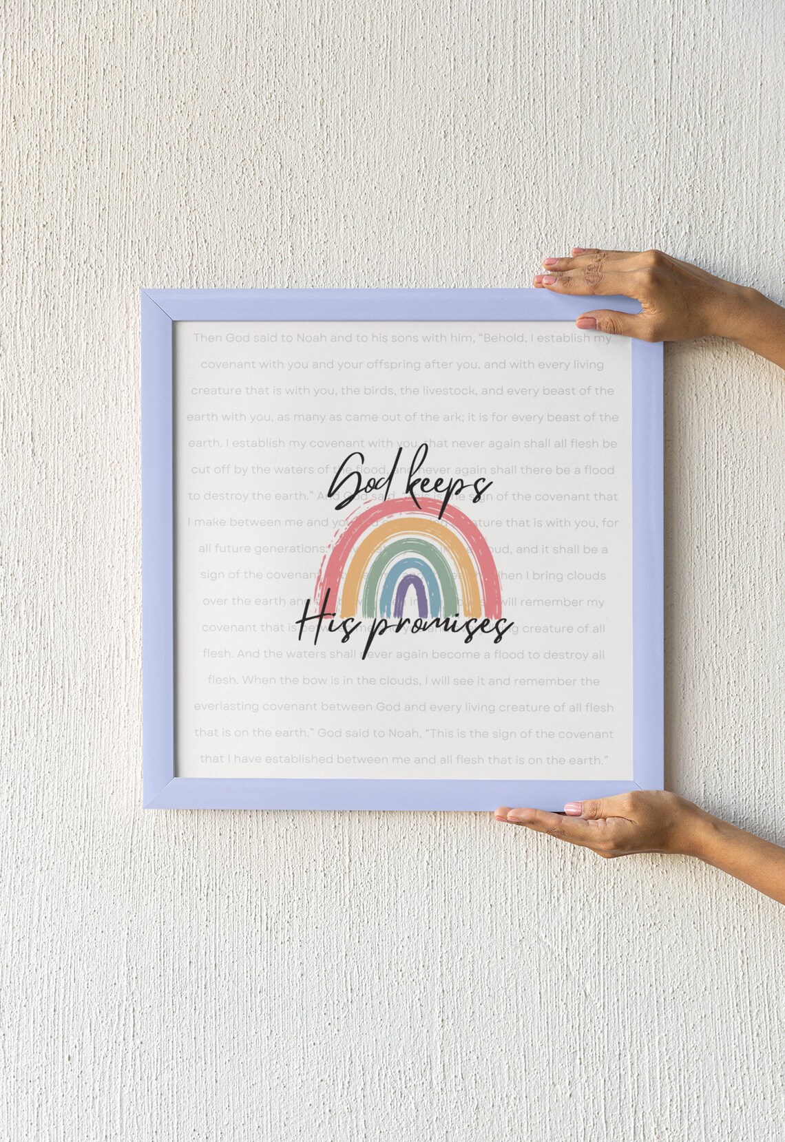 God Keeps His Promises | Rainbow Decor | Noahic Covenant | Bible Verse ...