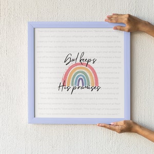 God Keeps His Promises | Rainbow Decor | Noahic Covenant | Bible Verse ...