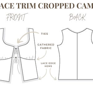 Sewing Pattern Cami Top | Lace-trimmed Top With Ties | Easy Sewing Pattern | PDF Pattern ...