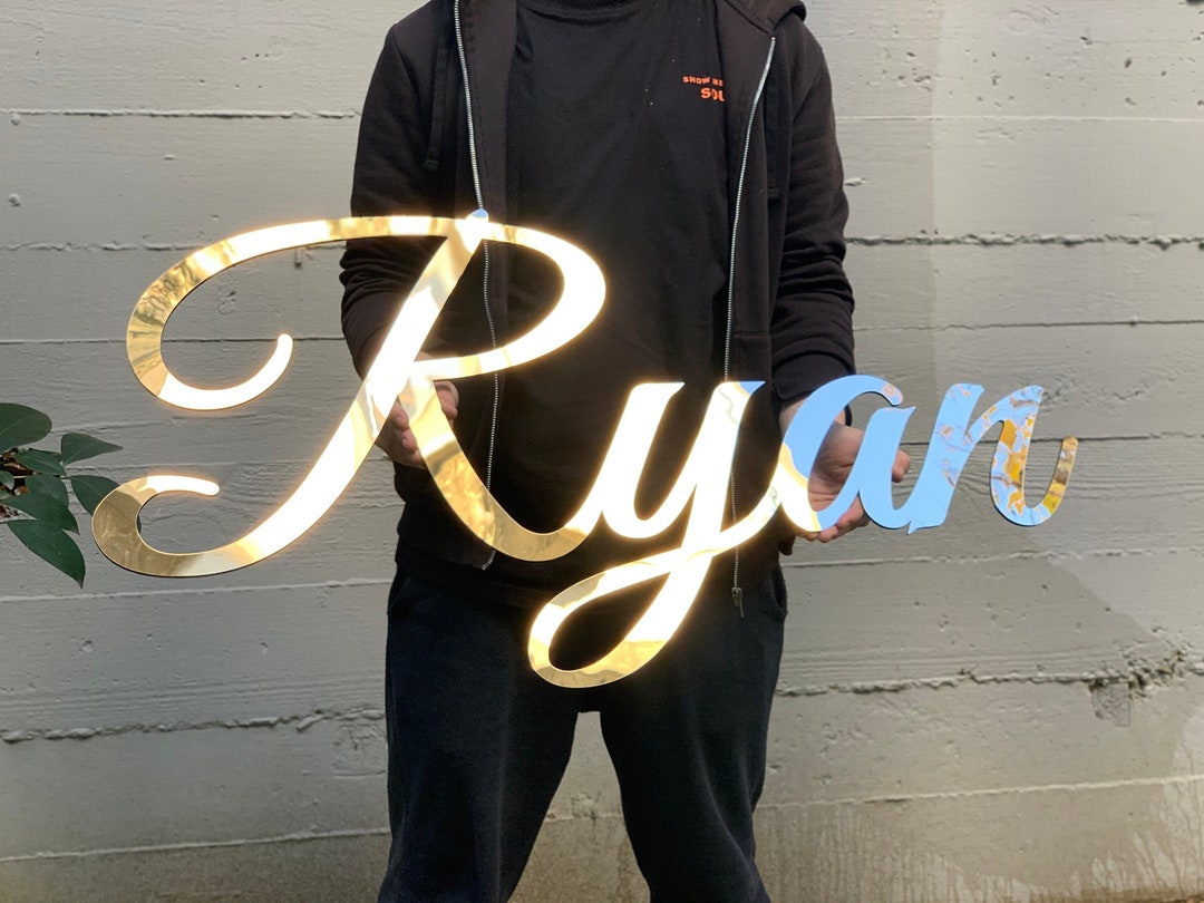 Mirror Name Sign, Personalized Sign, Backdrop Sign, Mirror Wall Decor ...