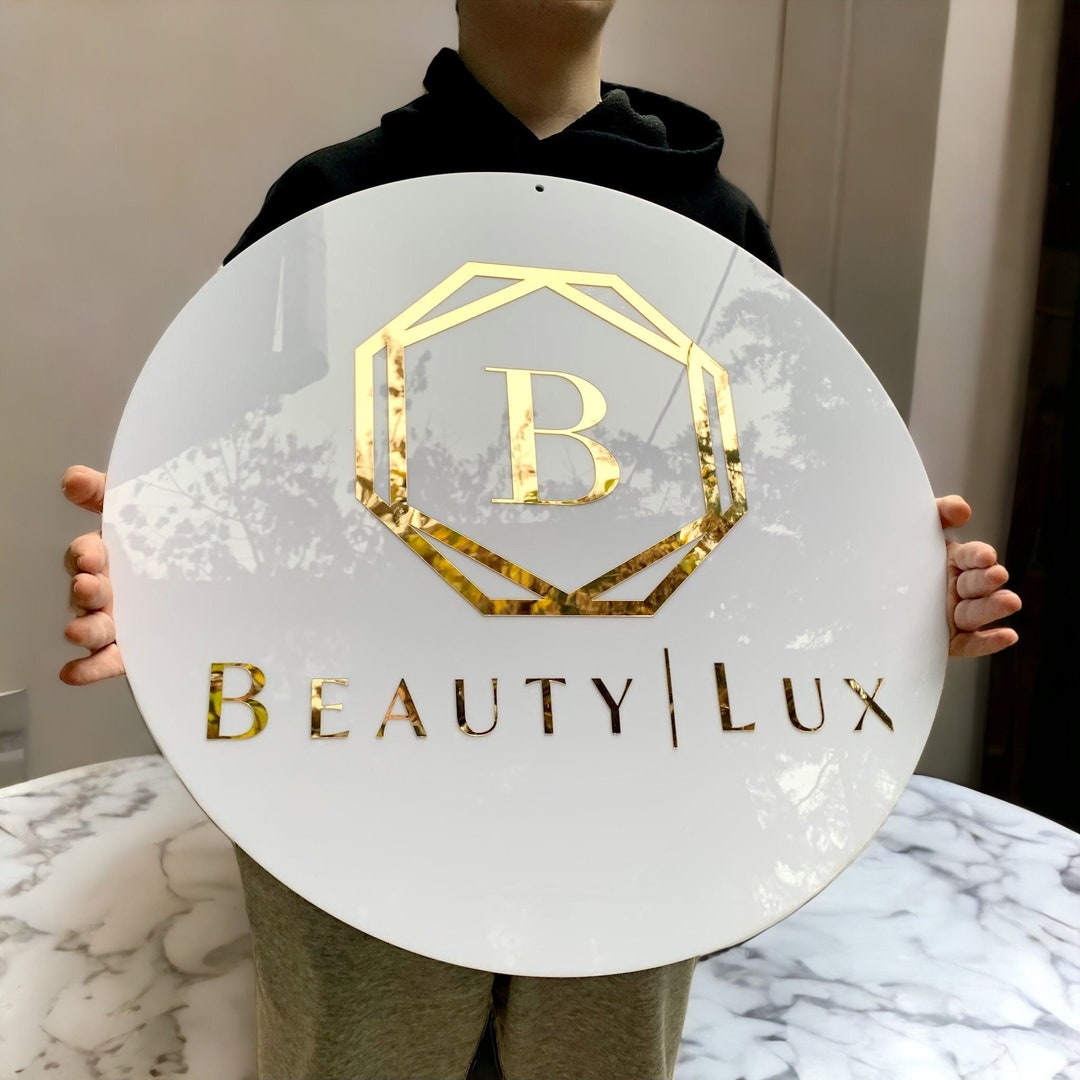White Gold Sign, Beauty Signs, Lash Logo Sign, Business Sign, Beauty ...