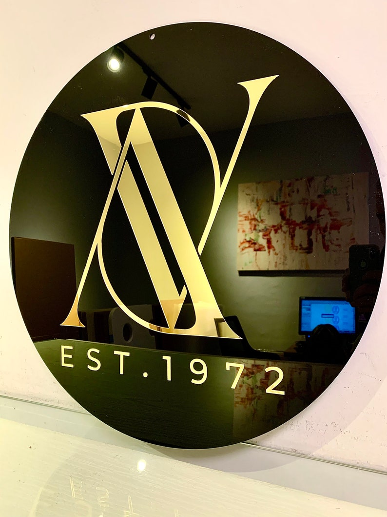 Round Business Logo Sign Custom Logo Business Sign for Wall - Etsy