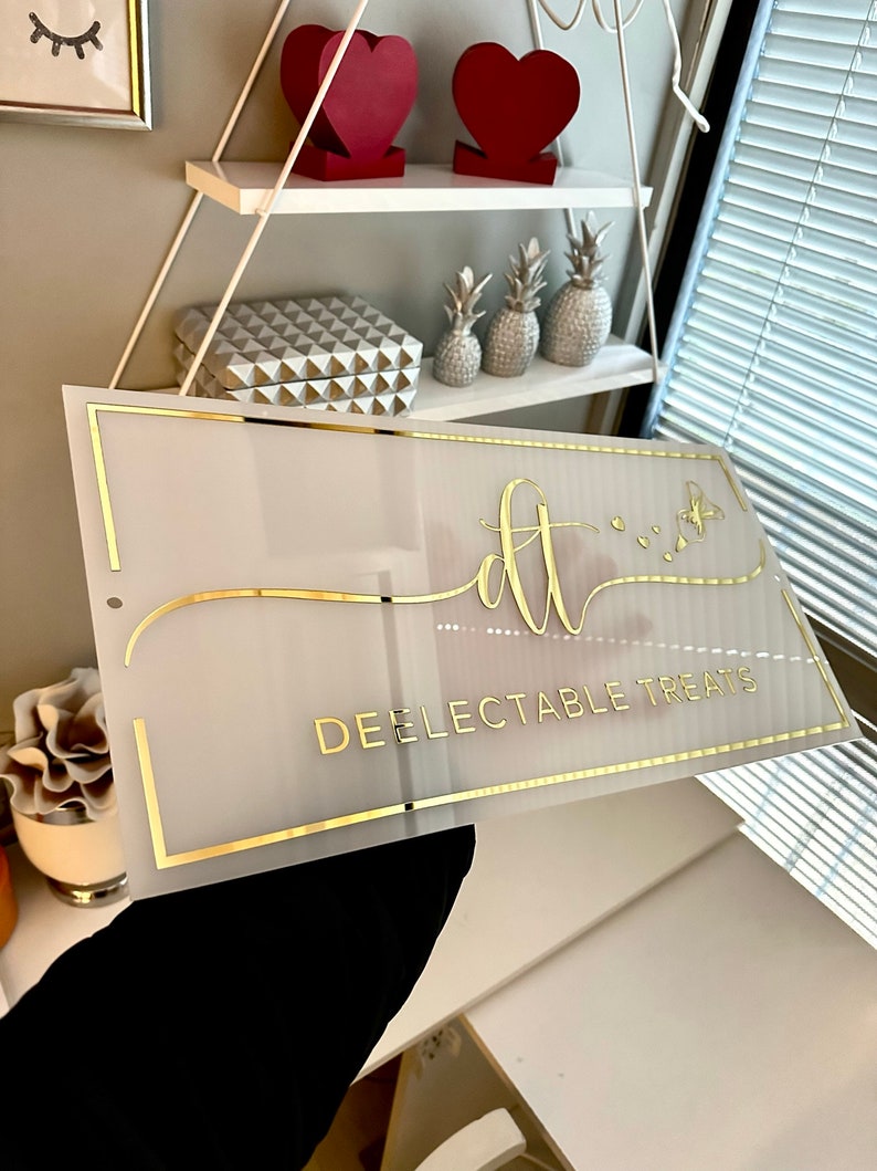 Rectangular Sign Acrylic Logo Sign Frosted Acrylic Sign - Etsy