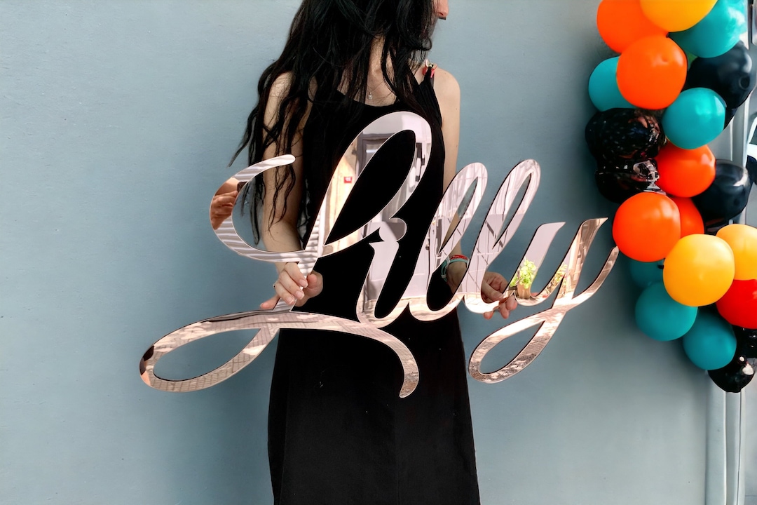 Large Acrylic Mirror, Wall Acrylic Sign, Custom Acrylic Sign, Baby Name ...