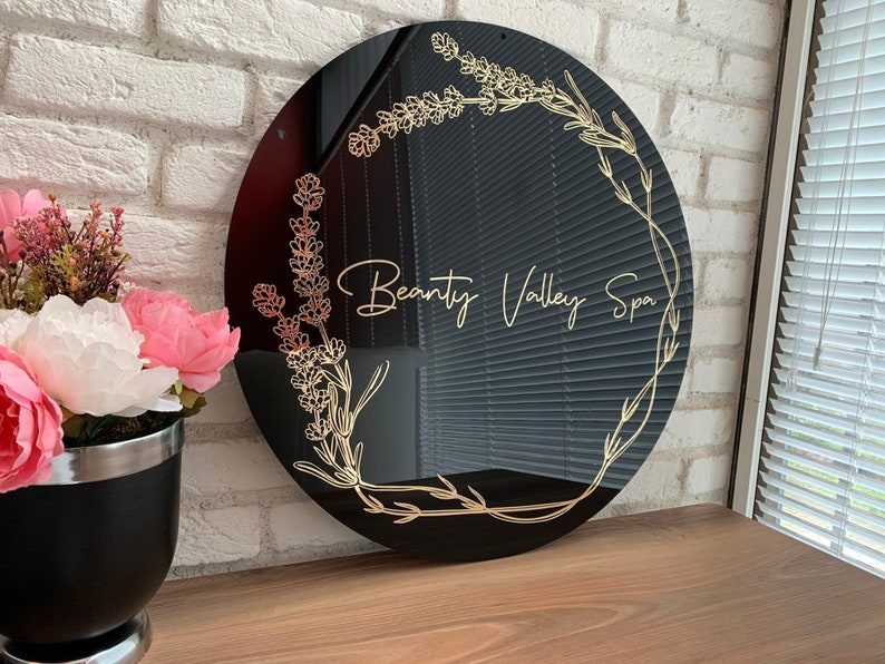 Round Business Logo Sign, Custom Logo, Business Sign for Wall, Acrylic ...