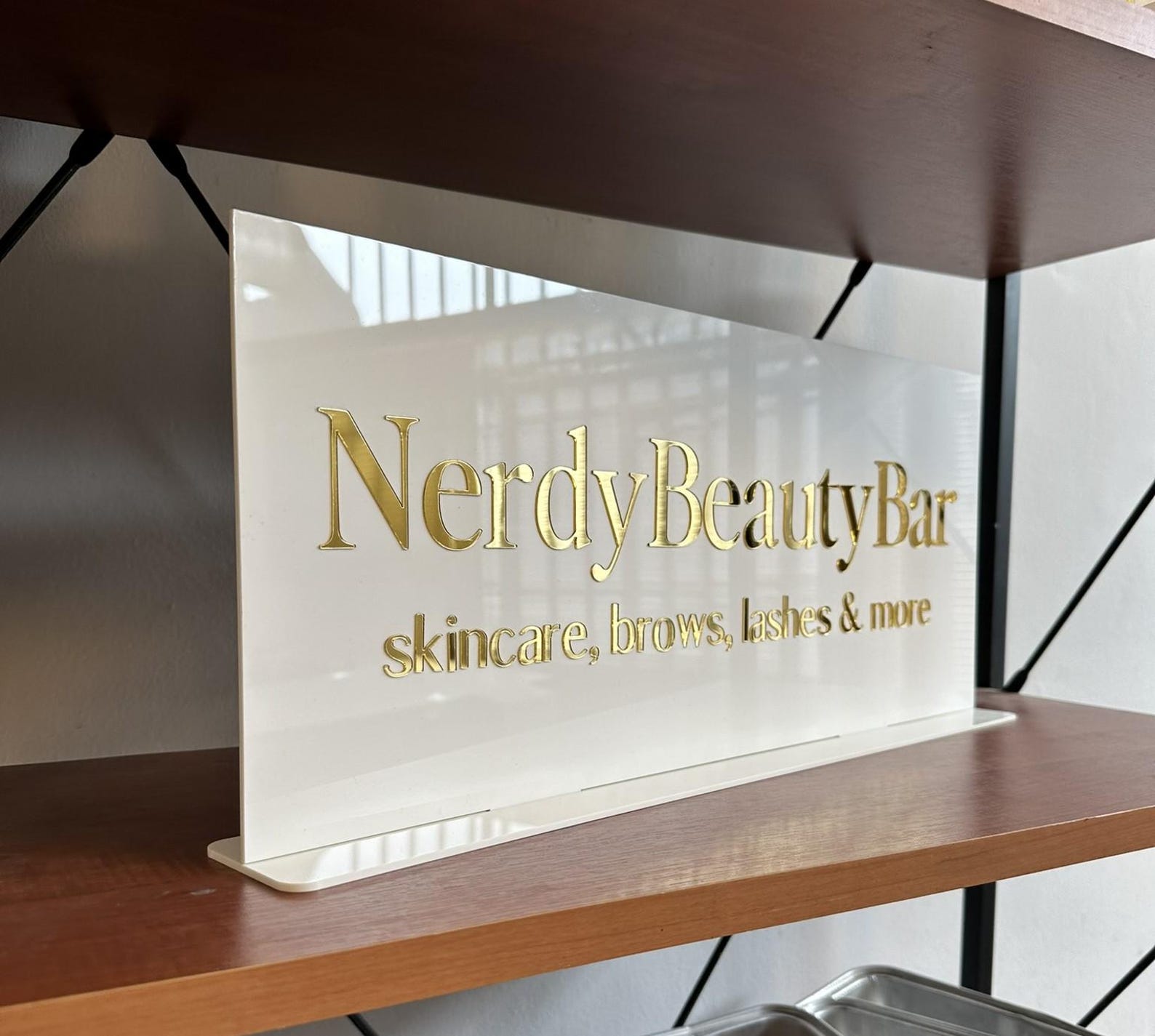 Table Sign With Logo, Custom Name Table Sign, Business Table Sign ...