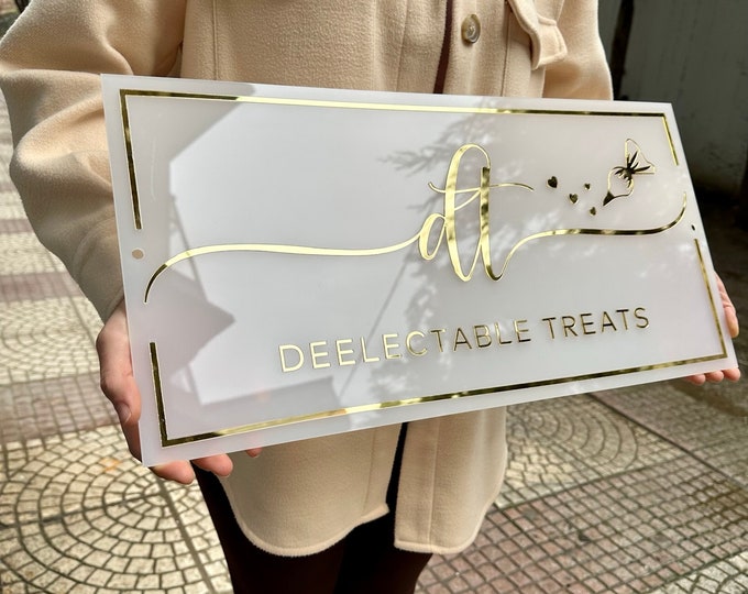 Rectangular Sign, Acrylic Logo Sign, Frosted Acrylic Sign, Custom ...